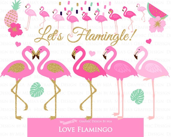 Flamingo, Love Flamingo, Pink, Glitter Gold, Pink Pineapple, Hawaiian ...