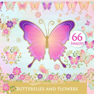 Butterfly, Gold Glitter, Butterflies and Flowers, Flower, Blooming ...