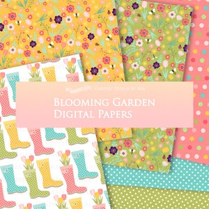 Blooming Garden, Flower, Blooming Flower, Flower Garden Digital Paper ...