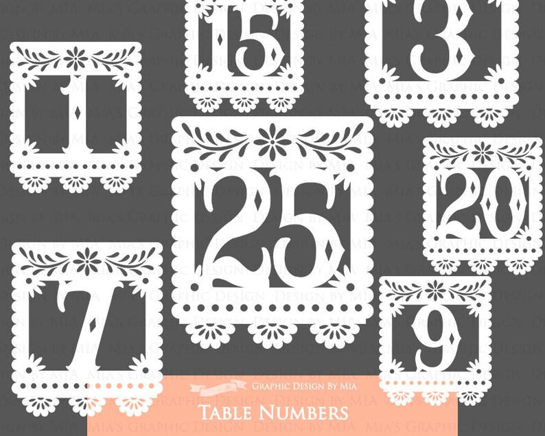 White Table Numbers Wedding Table Numbers Papel Picado - Etsy