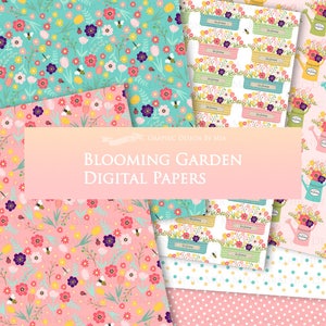 Blooming Garden, Flower, Blooming Flower, Flower Garden Digital Paper ...