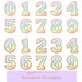 Rainbow Numbers, Gold Glitter Numbers, Number Clip Art - Instant ...
