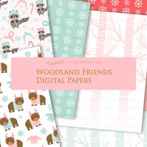 Woodland Friends, Happy Holidays, Christmas, Winter Woodland, Animal ...