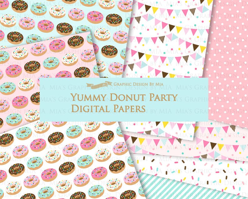 Donut, Yummy Donut Party, Doughnut, Donut Sprinkle Clip Art + Digital ...
