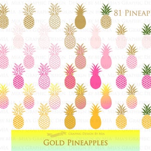 Pineapple. Gold Pineapple, Flat Gold, Hawaiian Party, Aloha, Luau ...
