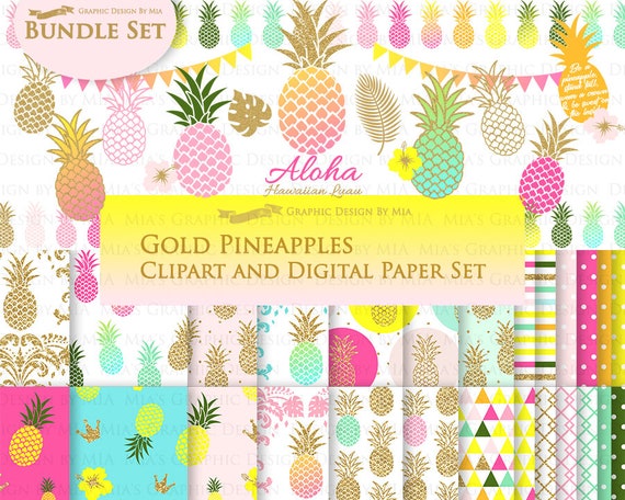 Pineapple. Gold Pineapple, Gold Glitter, Hawaiian Party, Aloha, Luau ...