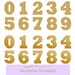 Gold Numbers, Gold Glitter Numbers, Numbers Clip Art - Instant Download ...
