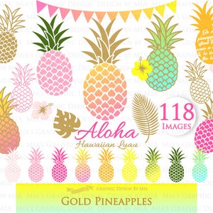 Pineapple. Gold Pineapple, Flat Gold, Hawaiian Party, Aloha, Luau ...