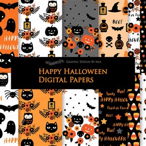 Halloween Clipart, Halloween Digital Paper, Fall Digital, Autumn ...