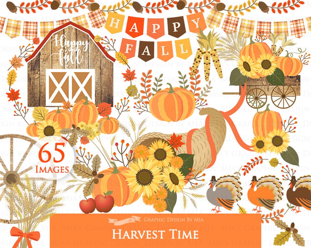 Thanksgiving, Harvest, Harvest Time, Autumn, Fall Clip Art - Instant ...