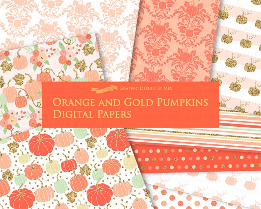 Orange and Gold Pumpkins, Pumpkin, Orange Pumpkin, Gold Pumpkin ...