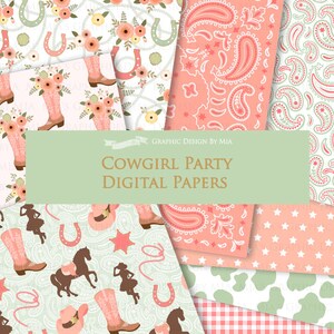 Cowgirl Digital Paper, Cowgirl Digital, Cowgirl Party, Cowgirl Boots ...
