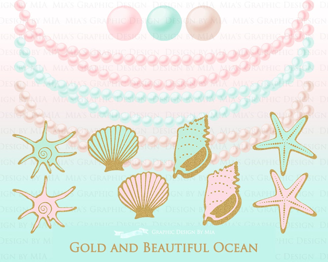 Gold Mermaid Clip Art Instant Download CA130 - Etsy