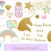 Magical Unicorns, Gold Glitter Unicorns, Einhorn, Unicorn Digital ...