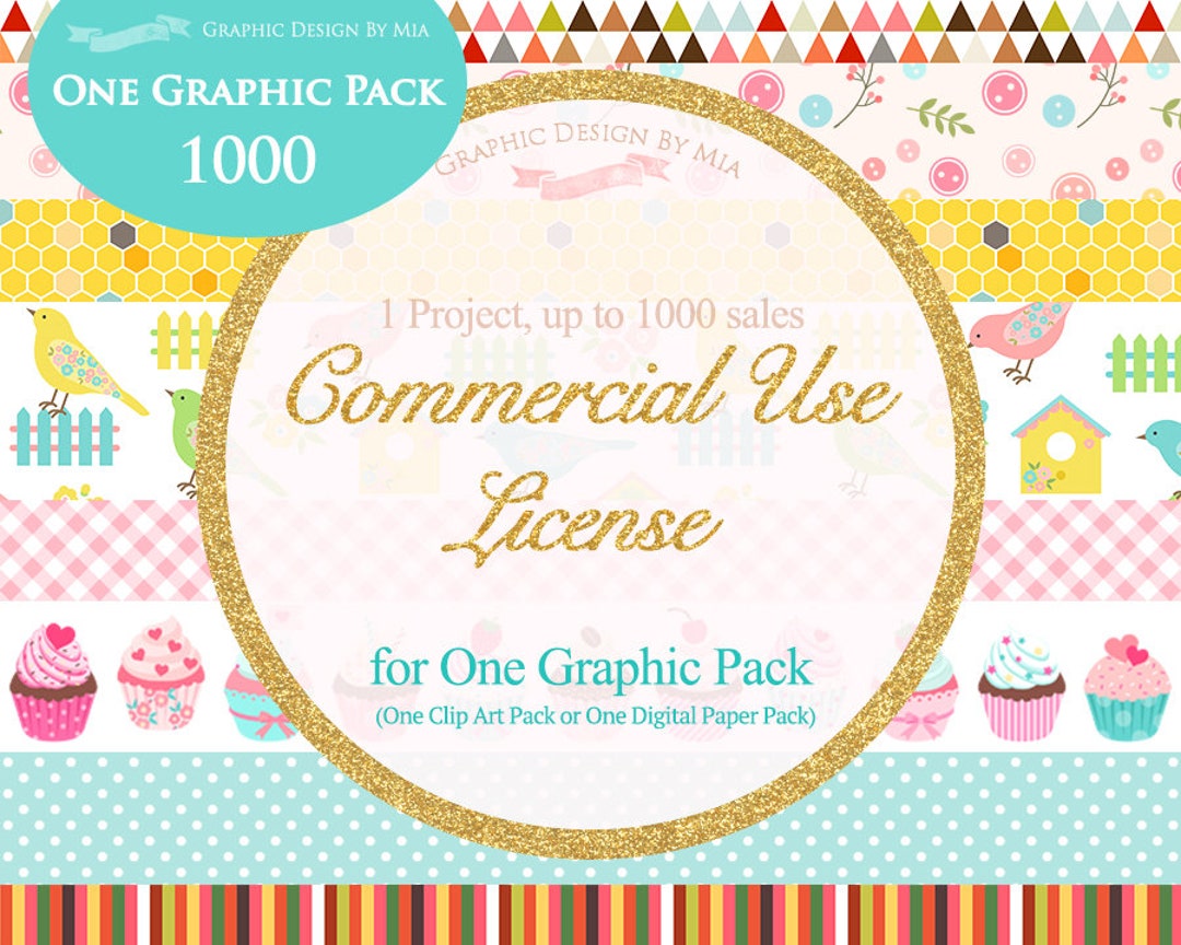 1000 Graphic Pack Extended License - 1 Project, up to 1000 Sales - Etsy