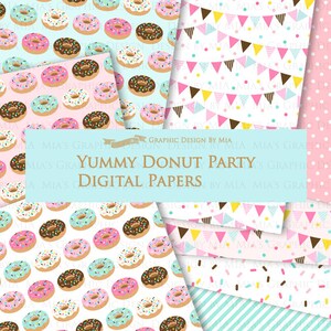 Donut, Yummy Donut Party, Doughnut, Donut Sprinkle Digital Paper Pack ...