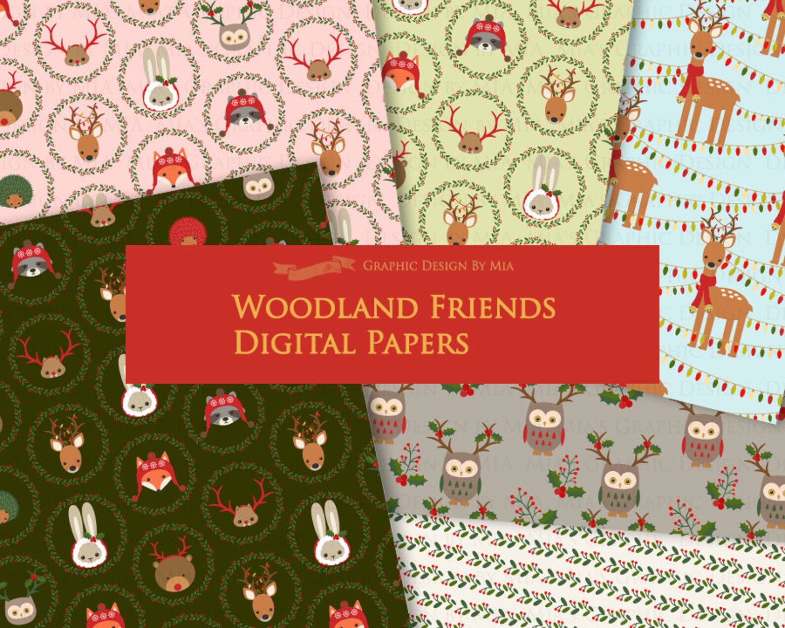 Woodland Friends, Happy Holidays, Christmas, Winter Woodland, Animal ...