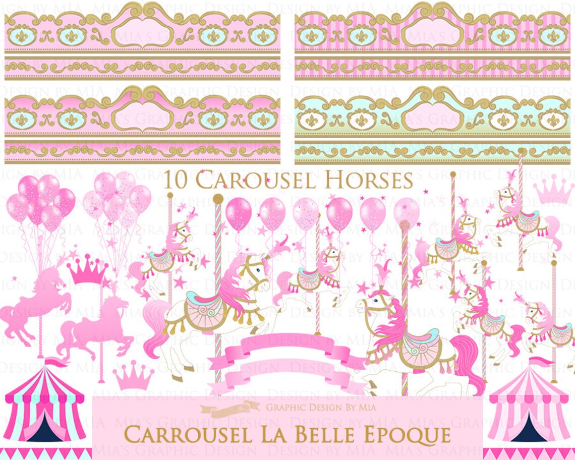 Carousel, Merry Go Round, Pink, Carousel Digital, Paris, Carrousel La ...