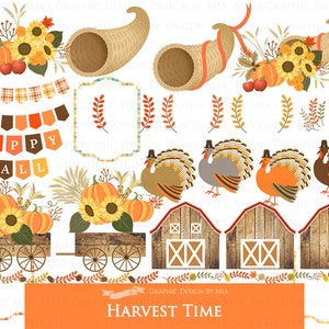 Thanksgiving, Harvest, Harvest Time, Autumn, Fall Clip Art - Instant ...