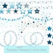 Red Blue Silver Stars, Silver Glitter, Star Digital, Twinkle Twinkle ...