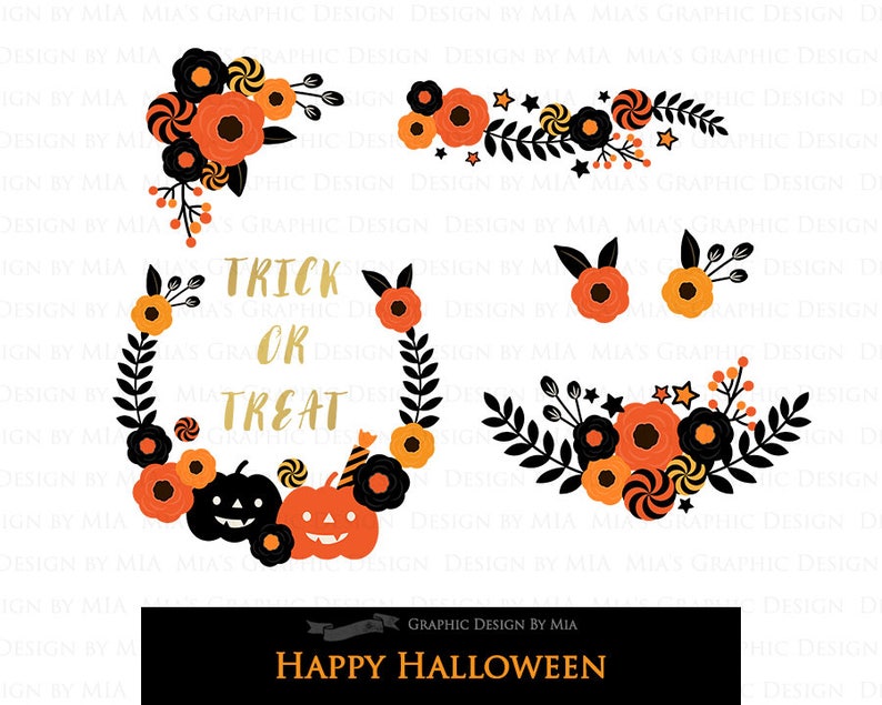 Halloween Clipart, Halloween Digital Paper, Fall Digital, Autumn ...