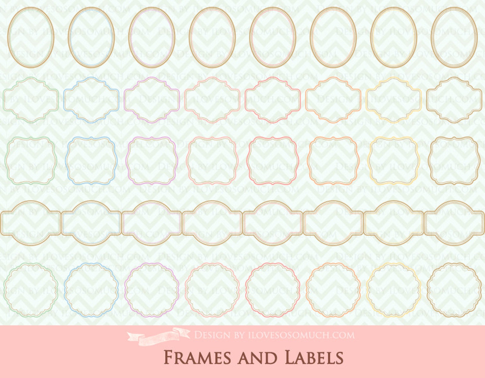 Frames and Labels Clip Art / Borders Clip Art - Instant Instant ...