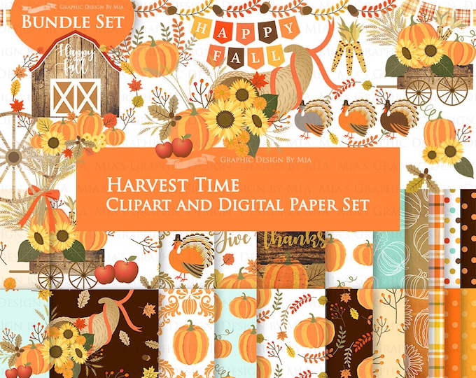 Thanksgiving Harvest Harvest Time Autumn Fall Clip Art - Etsy