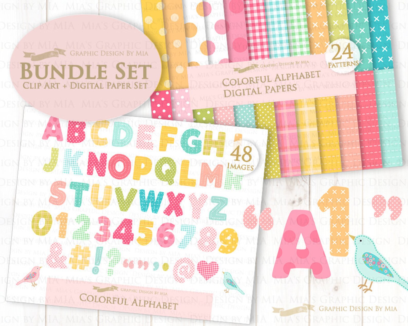 Alphabet & Numbers Colorful Alphabet Colorful Capital - Etsy