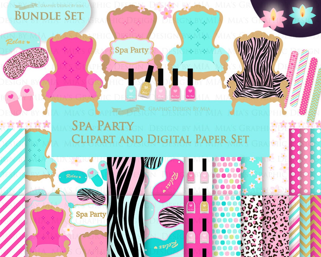 Spa, Spa Party, Spa Day, Spa Chair, Spa Birthday Party Clip Art ...