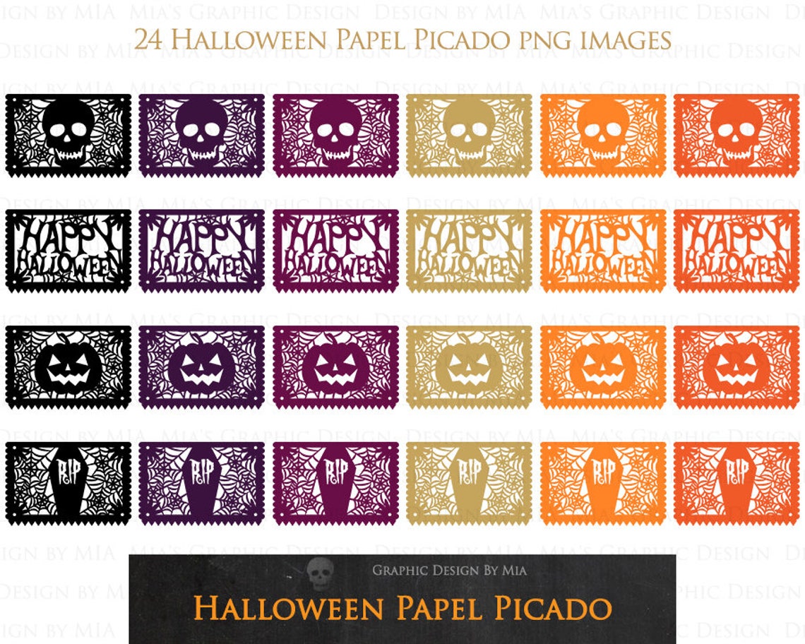Halloween Papel Picado, Halloween Bunting, Day of the Dead Decoration ...
