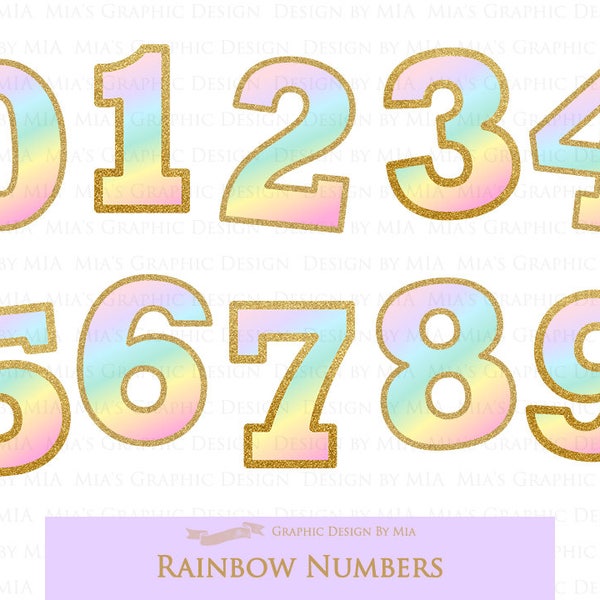 Rainbow Numbers - Etsy UK
