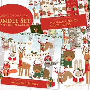 Woodland Friends, Happy Holidays, Christmas, Winter Woodland, Animal ...