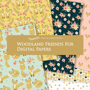 Fox Clipart, Flat Gold Fox, Woodland Friends, Fox Digital, Fox Clip Art ...