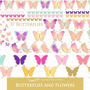 Butterfly, Gold Glitter, Butterflies and Flowers, Flower, Blooming ...