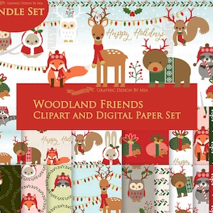 Woodland Friends, Happy Holidays, Christmas, Winter Woodland, Animal ...