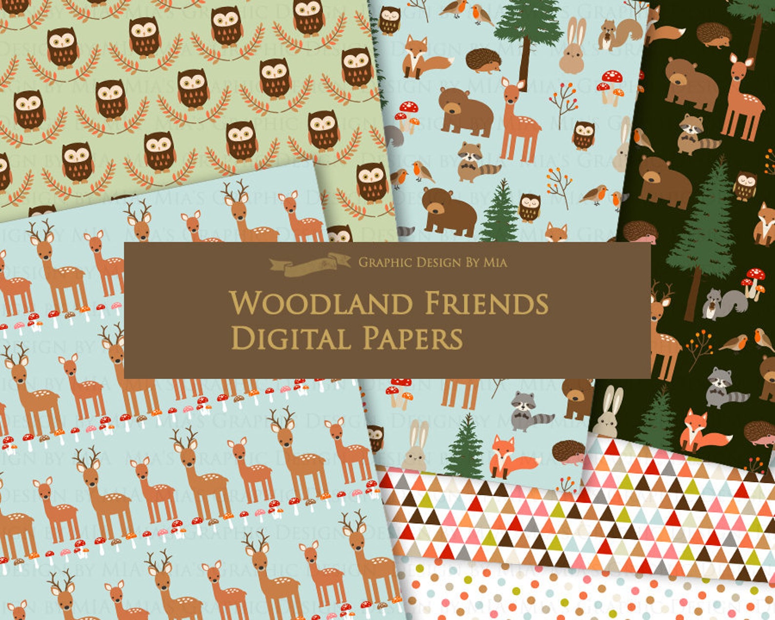 Woodland Friends Woodland Animals Forest Friends Woodland | Etsy