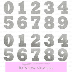 Silver Numbers, Silver Glitter Numbers, Numbers Clip Art - Instant ...