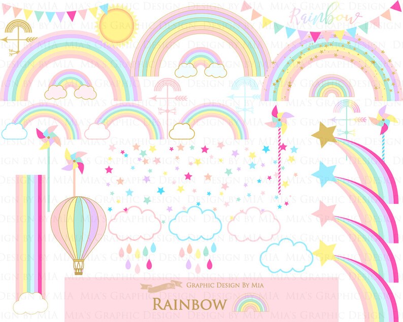 Rainbows, Pastel, Cute Rainbow, Rain, Clouds, Colorful Rainbow Party ...