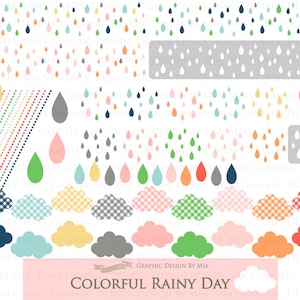 Rain Clipart, Rain Boots, Umbrella, Rain Images, Raindrop, Clouds ...