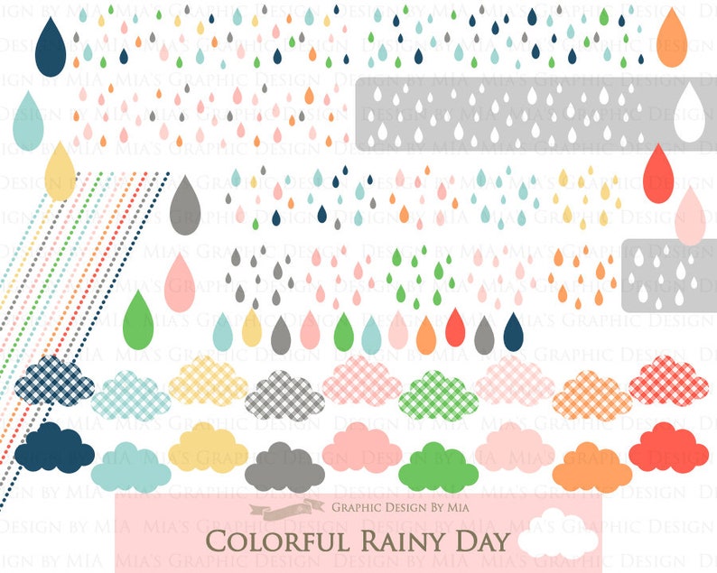 Rain Clipart, Rain Boots, Umbrella, Rain Images, Raindrop, Clouds ...