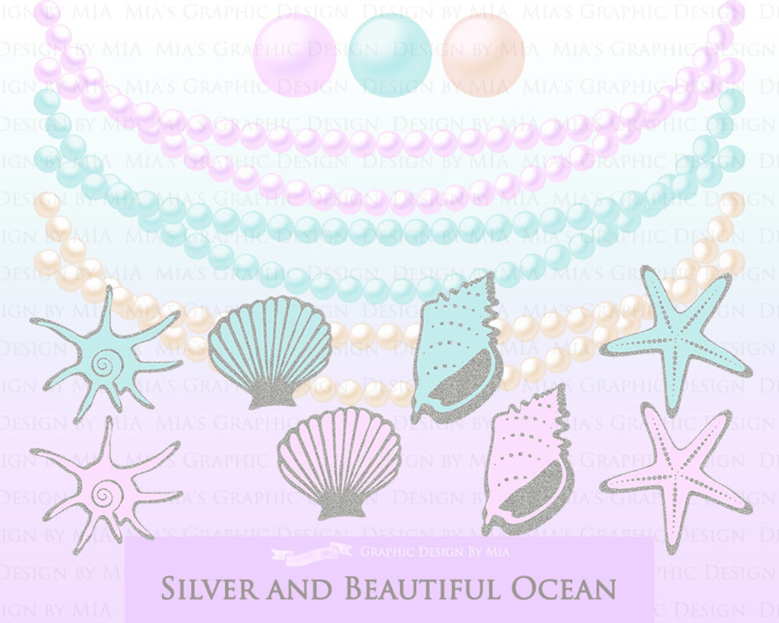 Silver Mermaids Clip Art Instant Download CA170 | Etsy