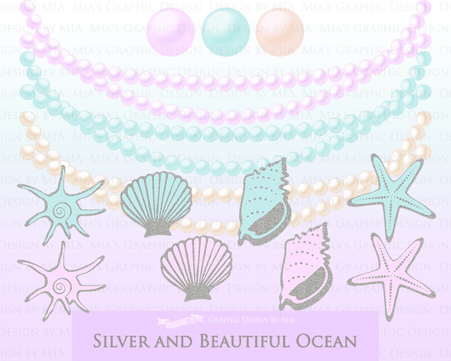 Silver Mermaids Clip Art Instant Download CA170 | Etsy