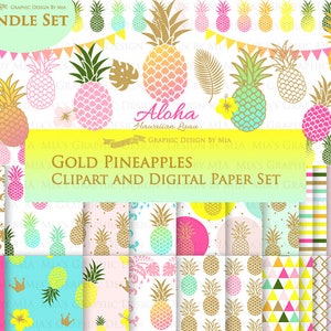 Pineapple. Gold Pineapple, Flat Gold, Hawaiian Party, Aloha, Luau ...
