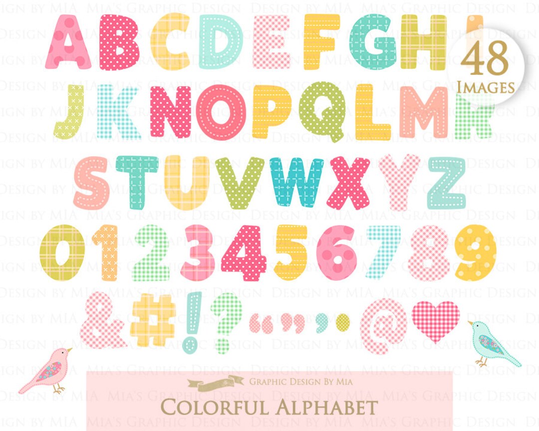 Alphabet & Numbers, Colorful Alphabet, Colorful Capital Letters ...