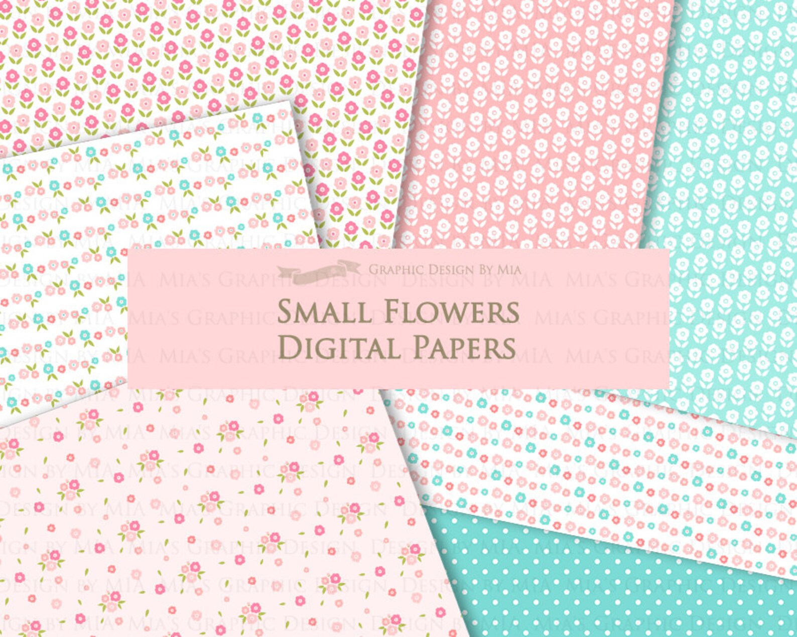 Flower Small Flowers Floral Flower Digital Paper Pack - Etsy