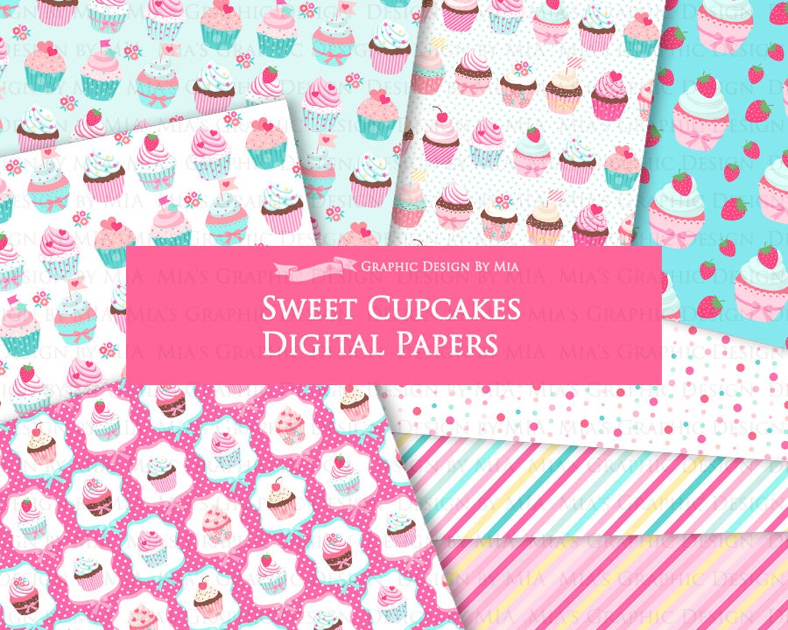 Sweet Cupcakes Cupcake Party Cupcake Digital Cupcake Stand - Etsy