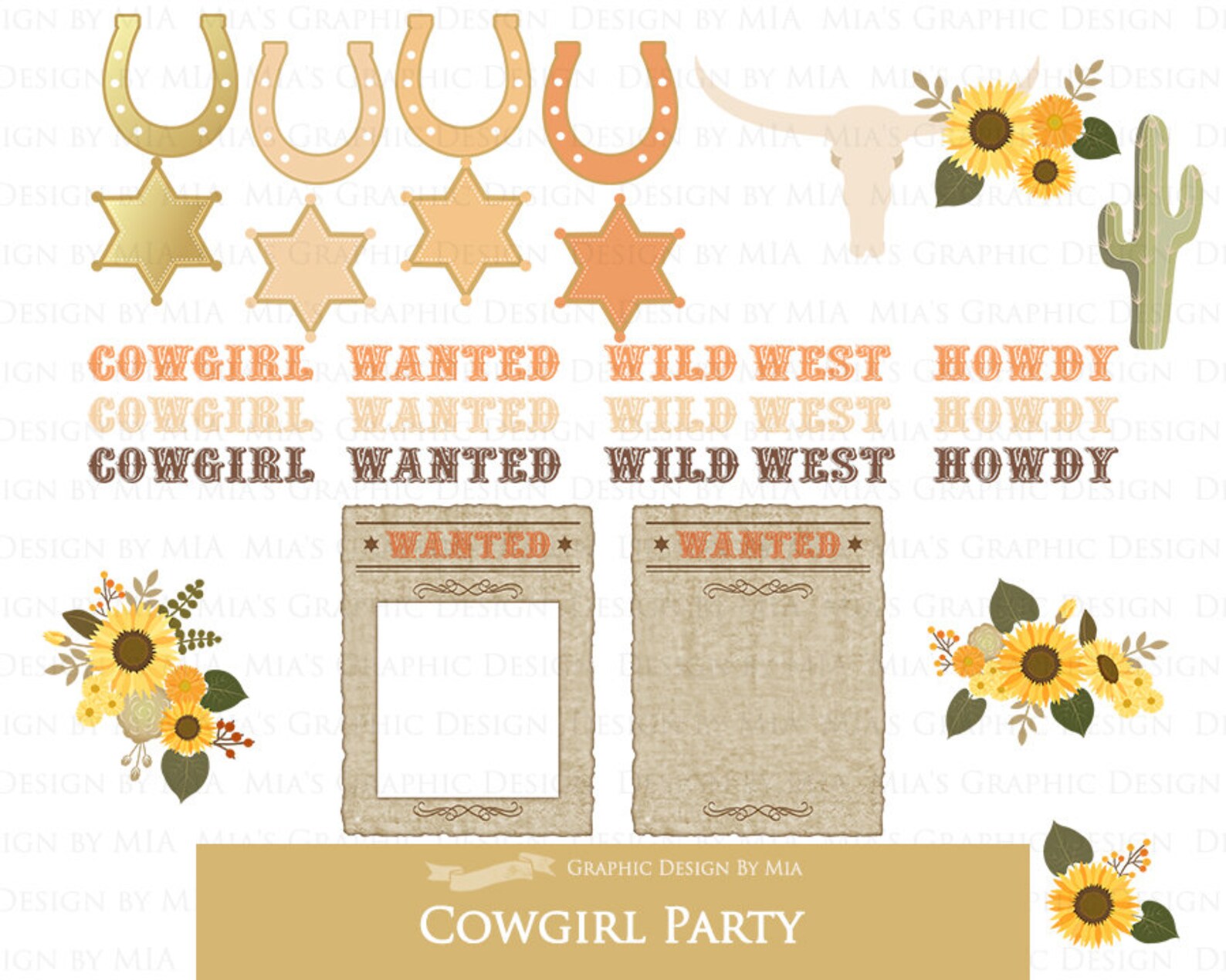 Cowgirl Clip Art Cowgirl Digital Cowgirl Party Cowgirl - Etsy