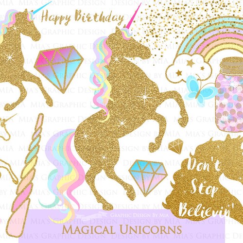 Craft Supplies & Tools Paper, Party & Kids Instant Download Unicorn ...