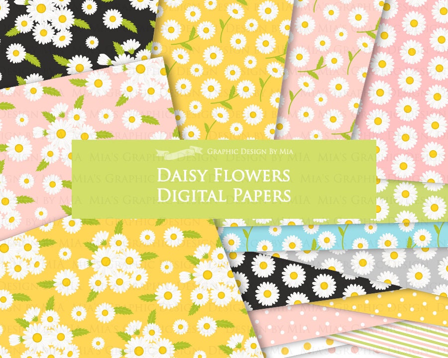 Daisy Flowers Flower Floral Pattern Floral Digital Paper | Etsy