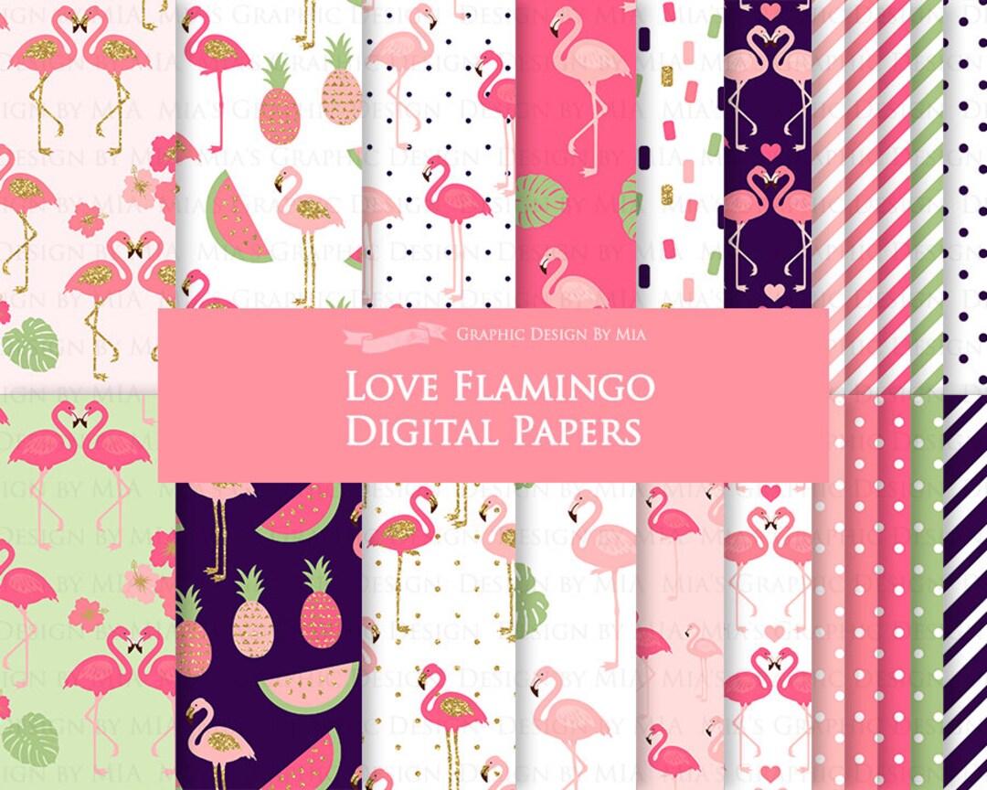 Flamingo, Love Flamingo, Coral, Peach, Glitter Gold, Pink Pineapple ...
